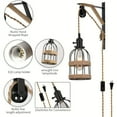 Farmhouse Pulley Plug-in Pendant Light Set - Brown Cord & Switch ...