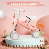 Sejoy Baby Balance Bike, Toddler Bicycle with 4 Wheels, Adjustable Handlebar and Seat, 10-36 ...