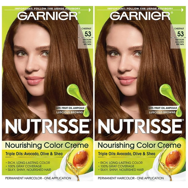 Garnier Hair Color Nutrisse Nourishing Creme, 53 Medium Golden Brown ...