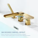 Waterfall Roman Tub Faucets, WOWOW Jacuzzi Tub Faucet Brushed Gold ...