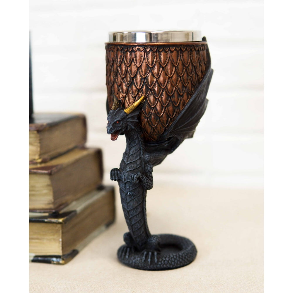 Dragon Scales With Servant Winged Drake Stem Base Drinking Wine Goblet ...
