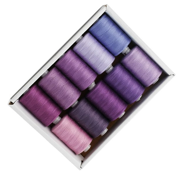 12 Sewing Threads Set Polyester 1000 Yards Per Spool for Embroidery ...
