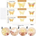 12 Sets 3 Colors Butterfly Topper Sets Paper Decoration Insert Mixed ...