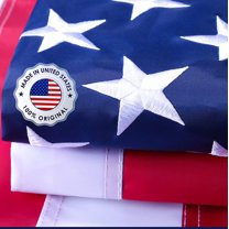 2x3 Ft US Flag - Deluxe Quality Nylon, Embroidered Stars, Stitched ...