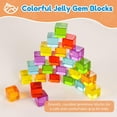 Woodtoe Wooden Building Blocks Set, 24 pcs Rainbow Gem Cubes ...