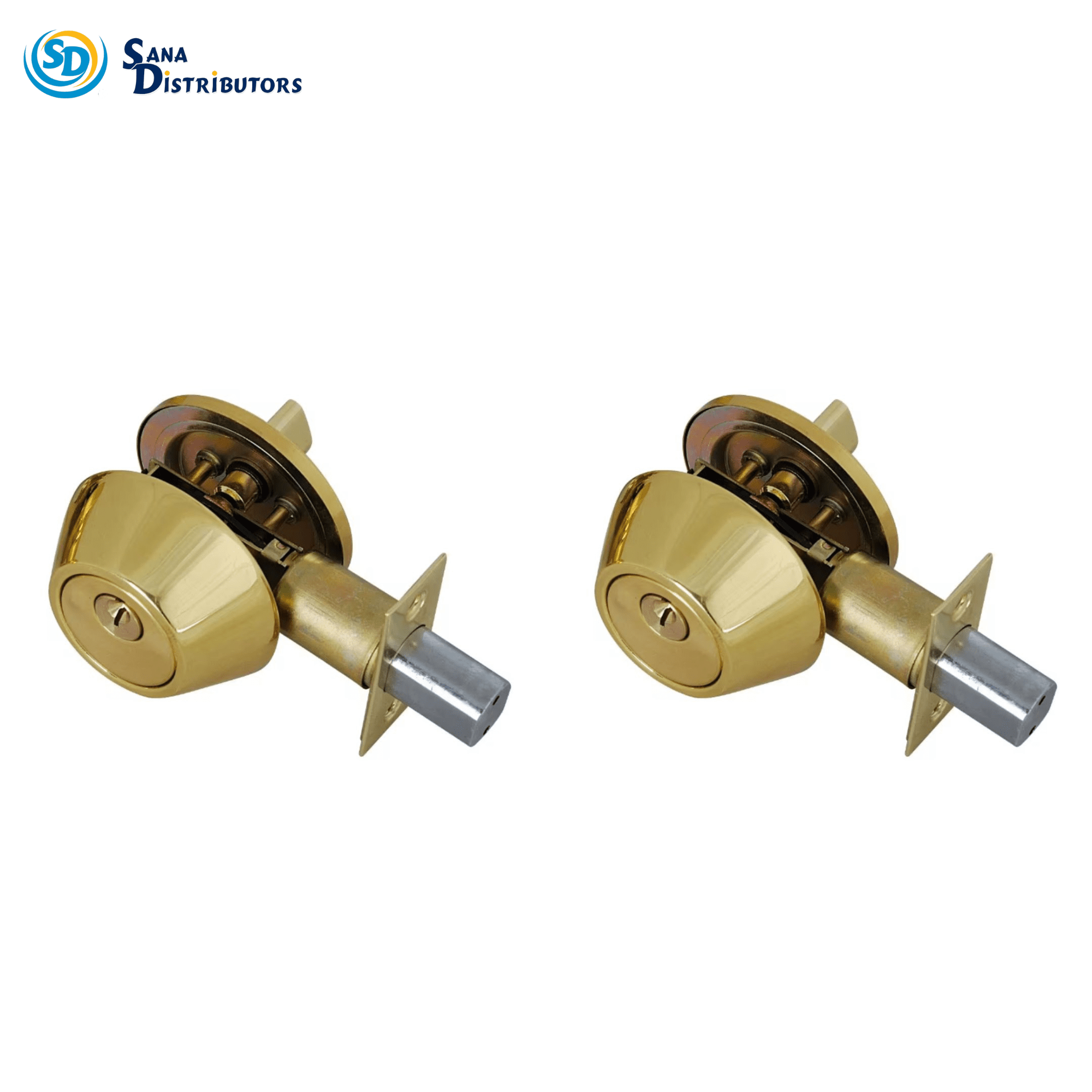 Click here for Sd Deadbolt Lock With Key - Gold (Pack Of 2) prices