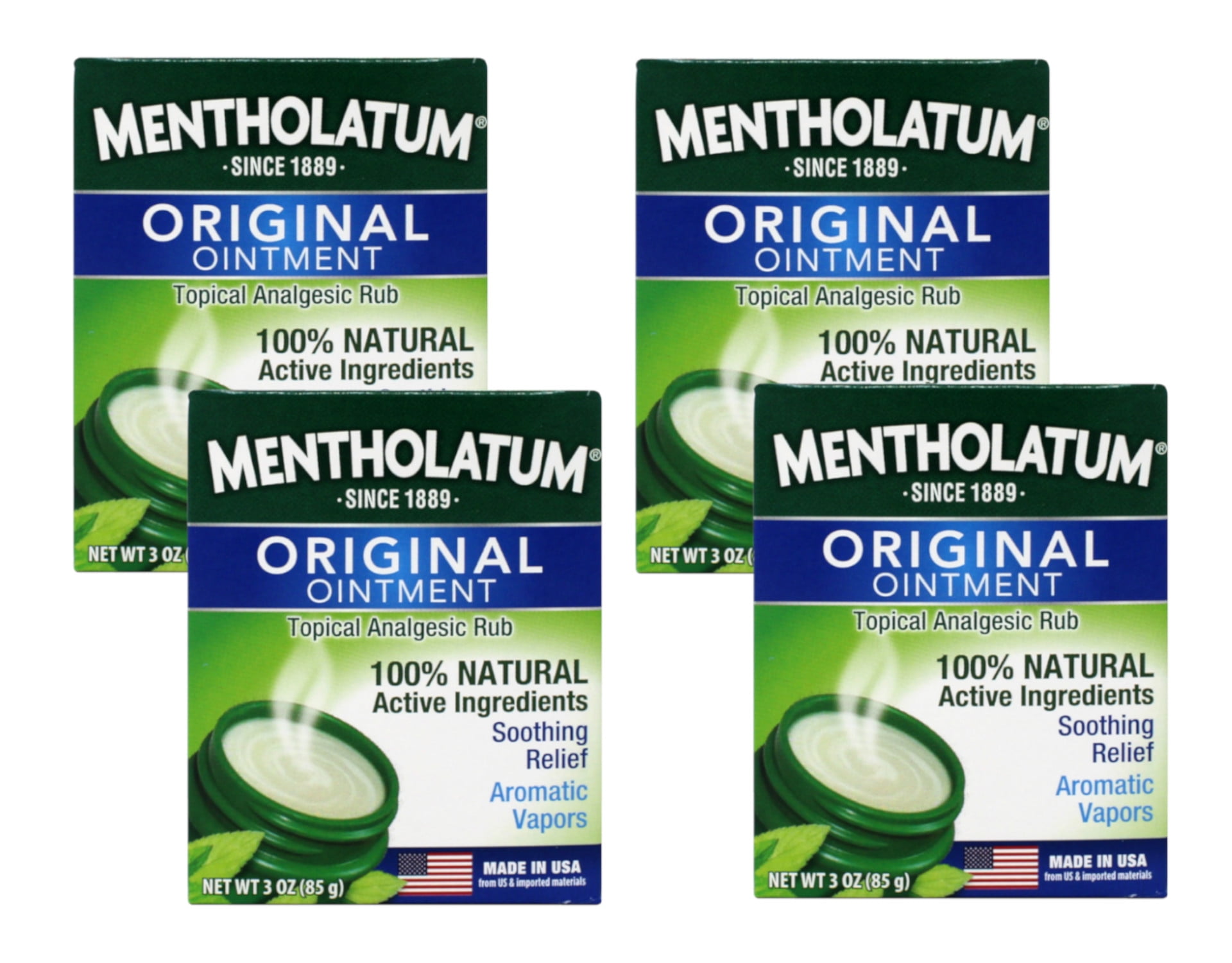 4 Pack Mentholatum Original Topical Analgesic Ointment Aromatic Vapor ...