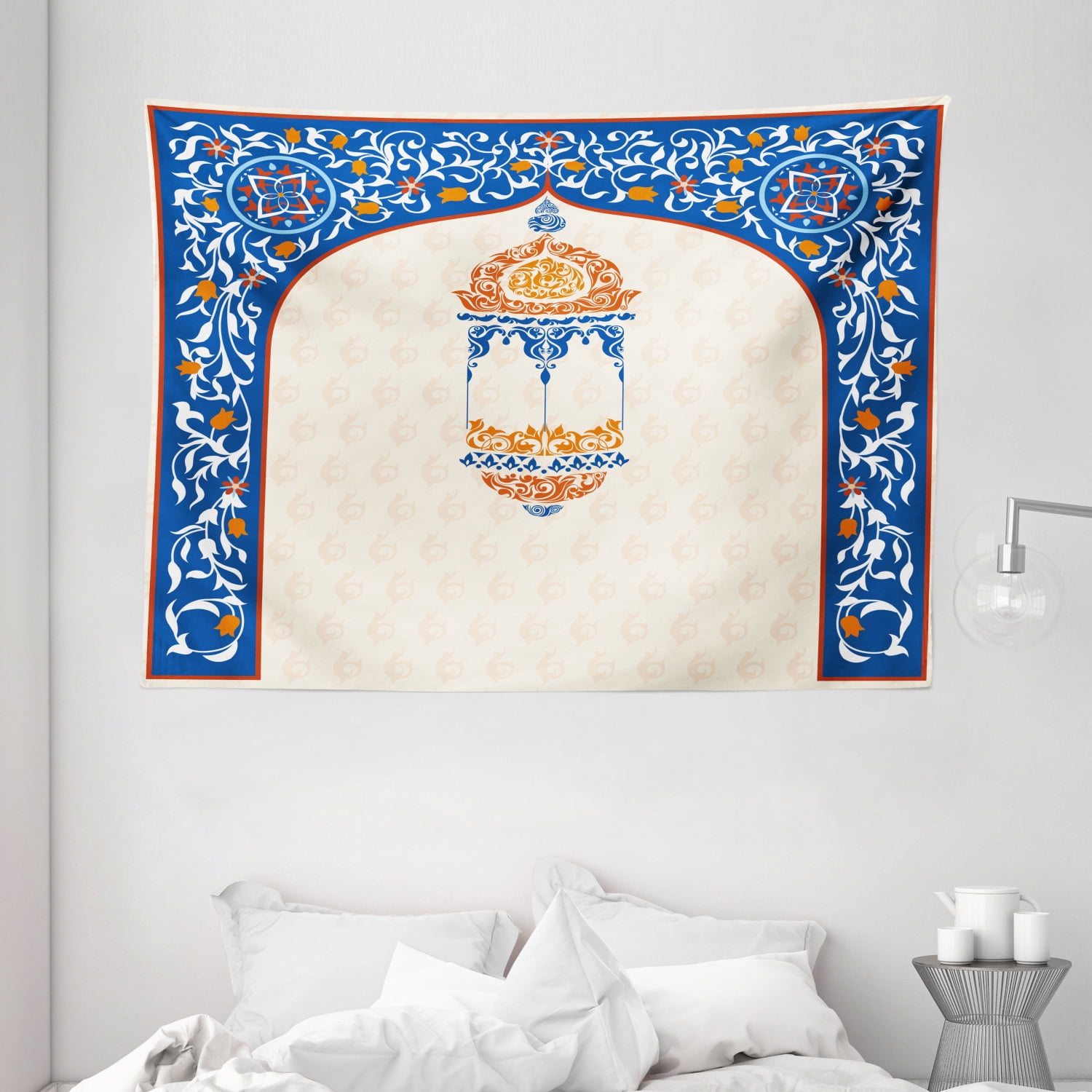 Lantern Tapestry, Islamic Celebration Eid Mubarak Ancient Art Style ...