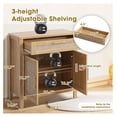 30" Rattan Accent Cabinet with Drawer, Boho Sideboard Storage Cabinet ...