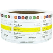 Dissolvable Shelf Life Food Prep Rotation Labels, 1 x 2 Inches in Size ...