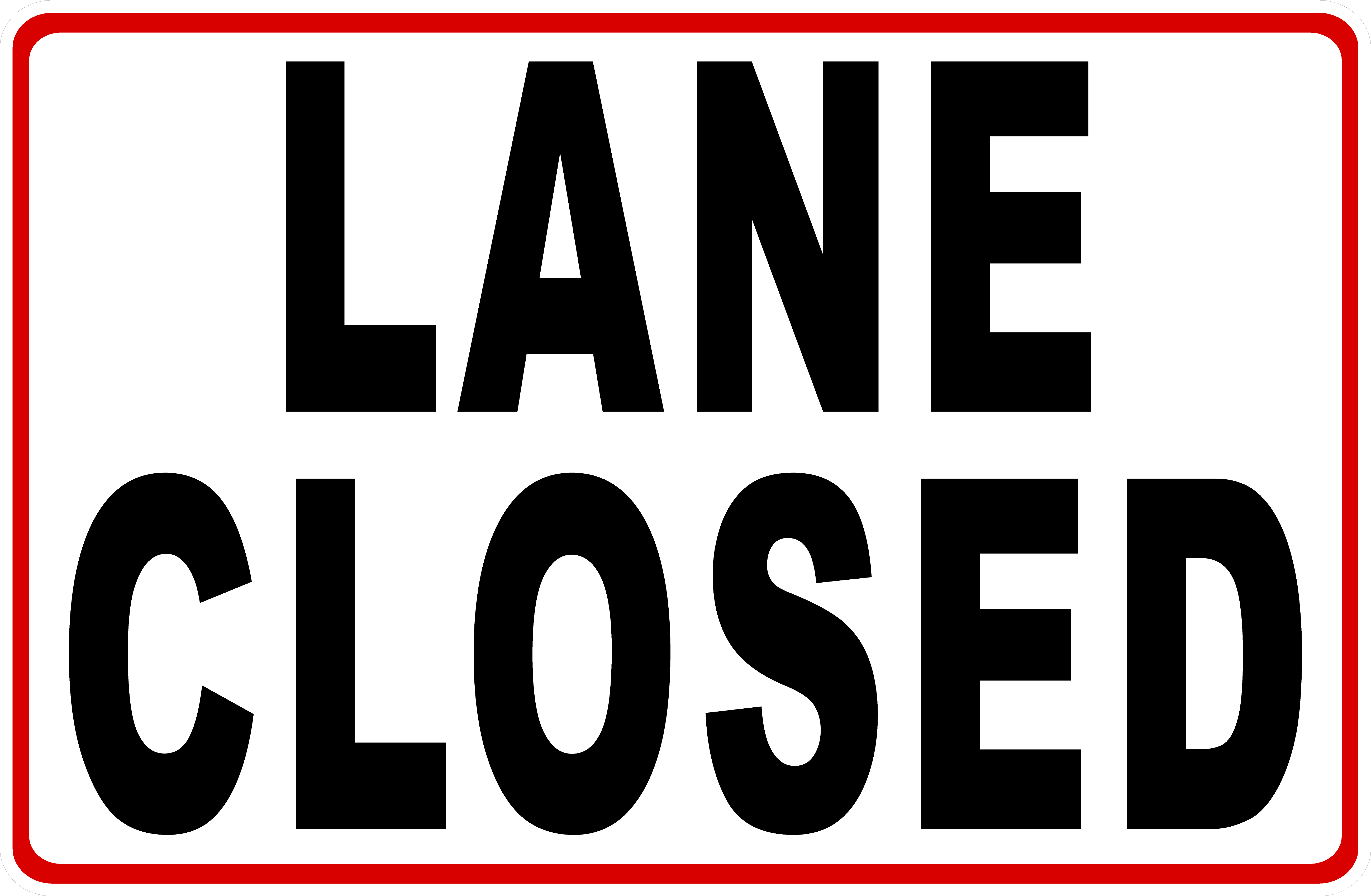 Lane Closed Sign - Walmart.com