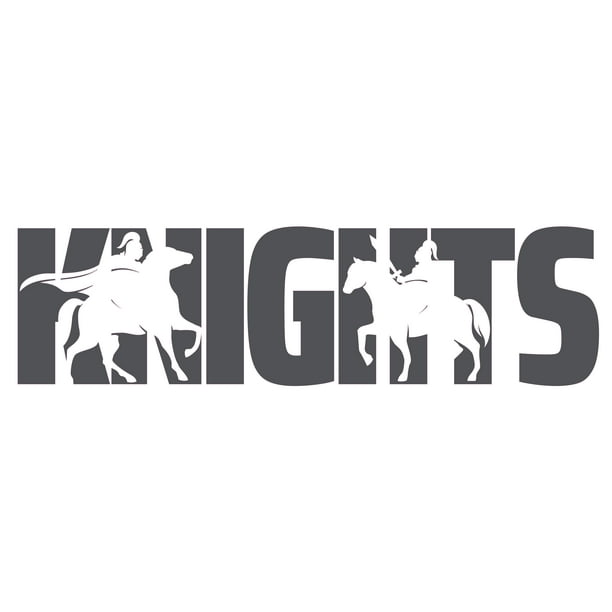 Knights Lettering Art Decoration 6" x 20" Destrier War Horses Medieval ...