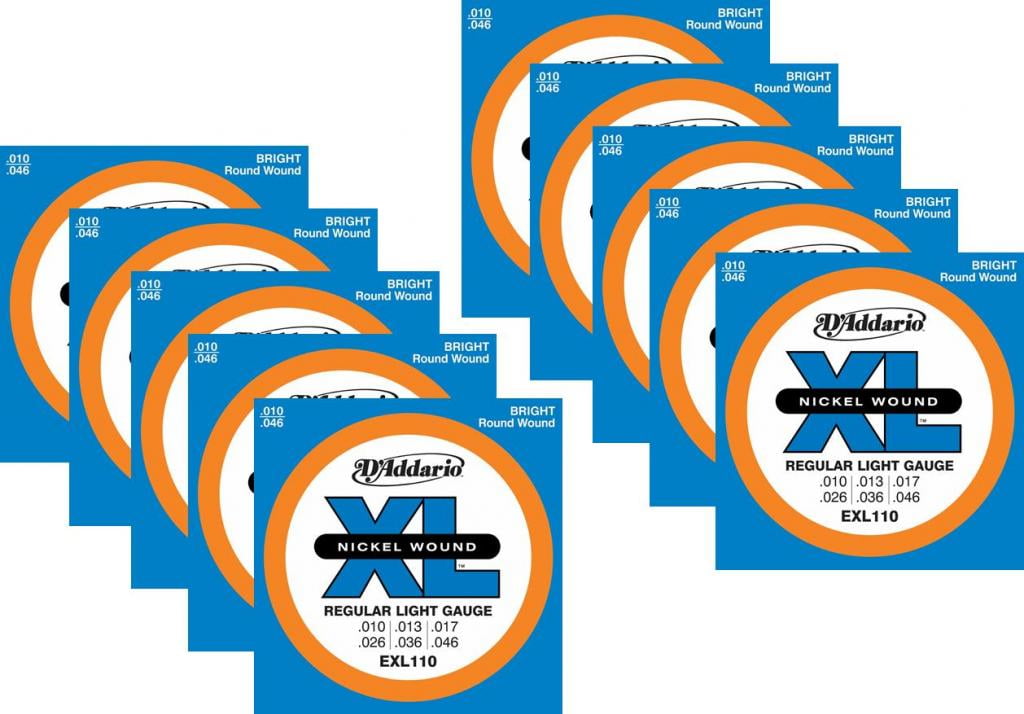 10 sets D'Addario EXL110 Nickel Electric Guitar Strings, EXL110 ^10 ...