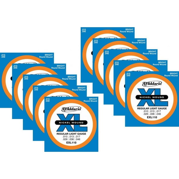 10 sets D'Addario EXL110 Nickel Electric Guitar Strings, EXL110 ^10 ...