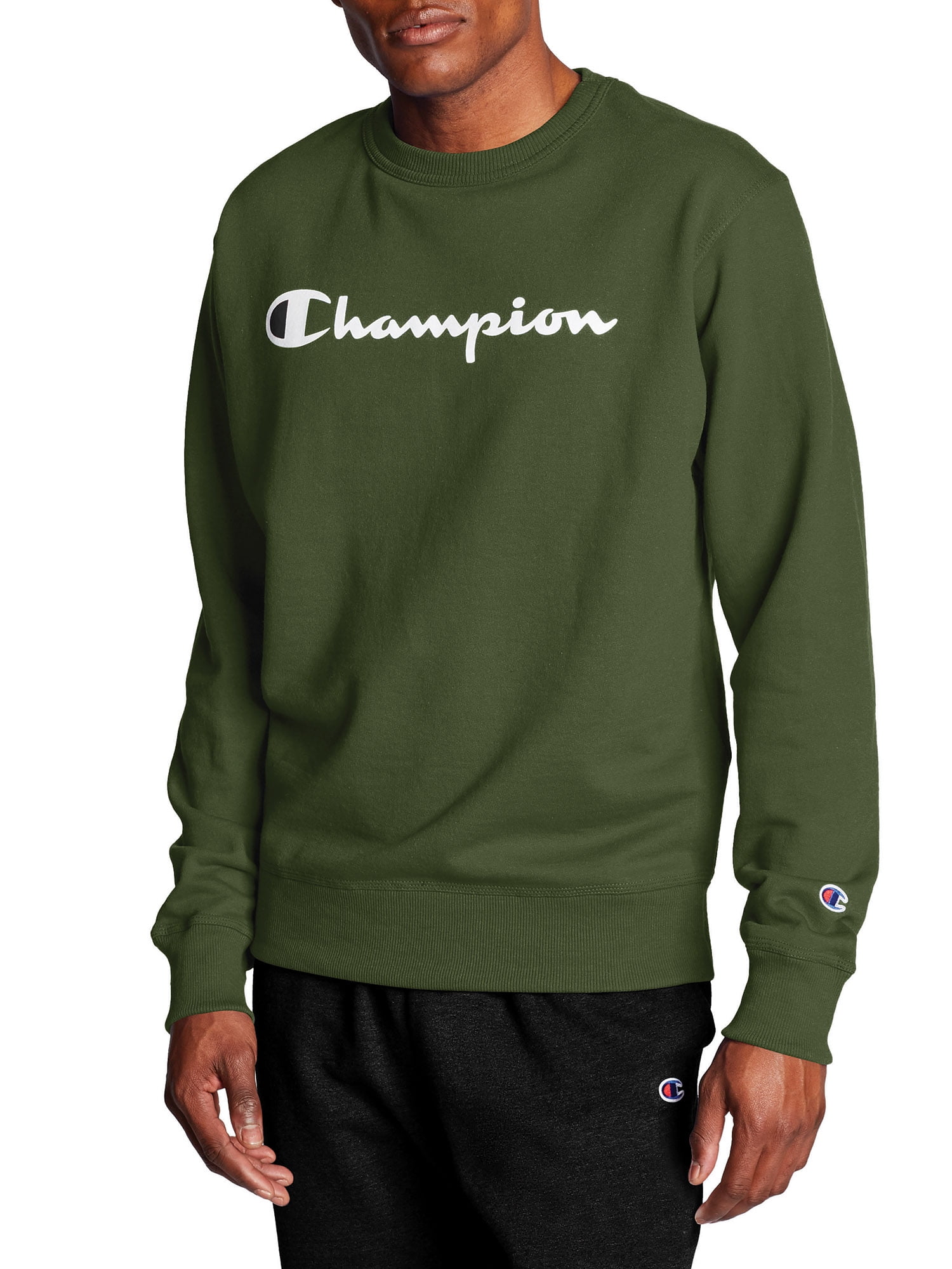 Champion Men's Powerblend Graphic Script Crew - Walmart.com