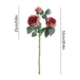 Votnto Artificial Rose Stems, Faux Velvet Rose Flowers with Leaves for ...