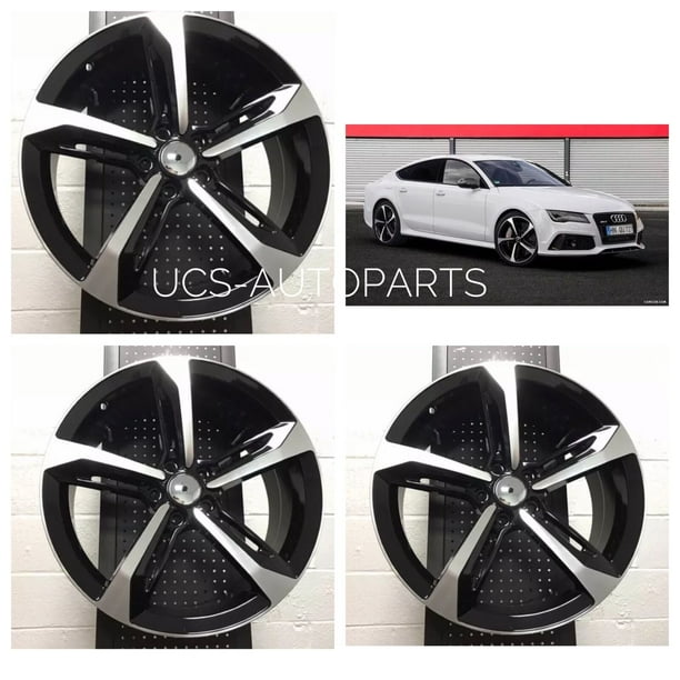 NEW 17 inch x 7.5 Alloy Wheels Rims Compatible with Audi 5 lug Black ...