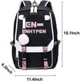 ENHYPEN Official Kpop Merchandise - Black School Bookbag with Laptop ...