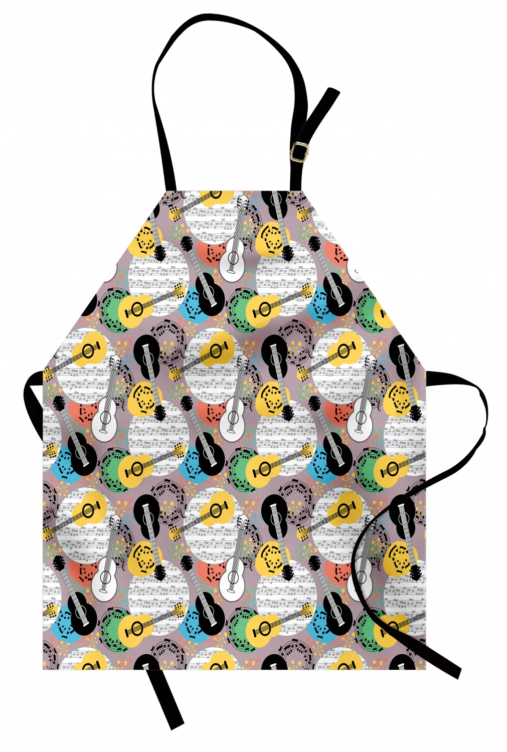 Classic Rock Apron, 6 String Classical Guitars Repeating Pattern on ...