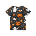 Abcomgle Halloween T Shirts for Girls Spooky Ghost Pumpkin Floral Print ...