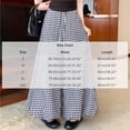 Asgosdo Women Pants Drawstring High Waisted Grid Wide Leg Loose Fit ...