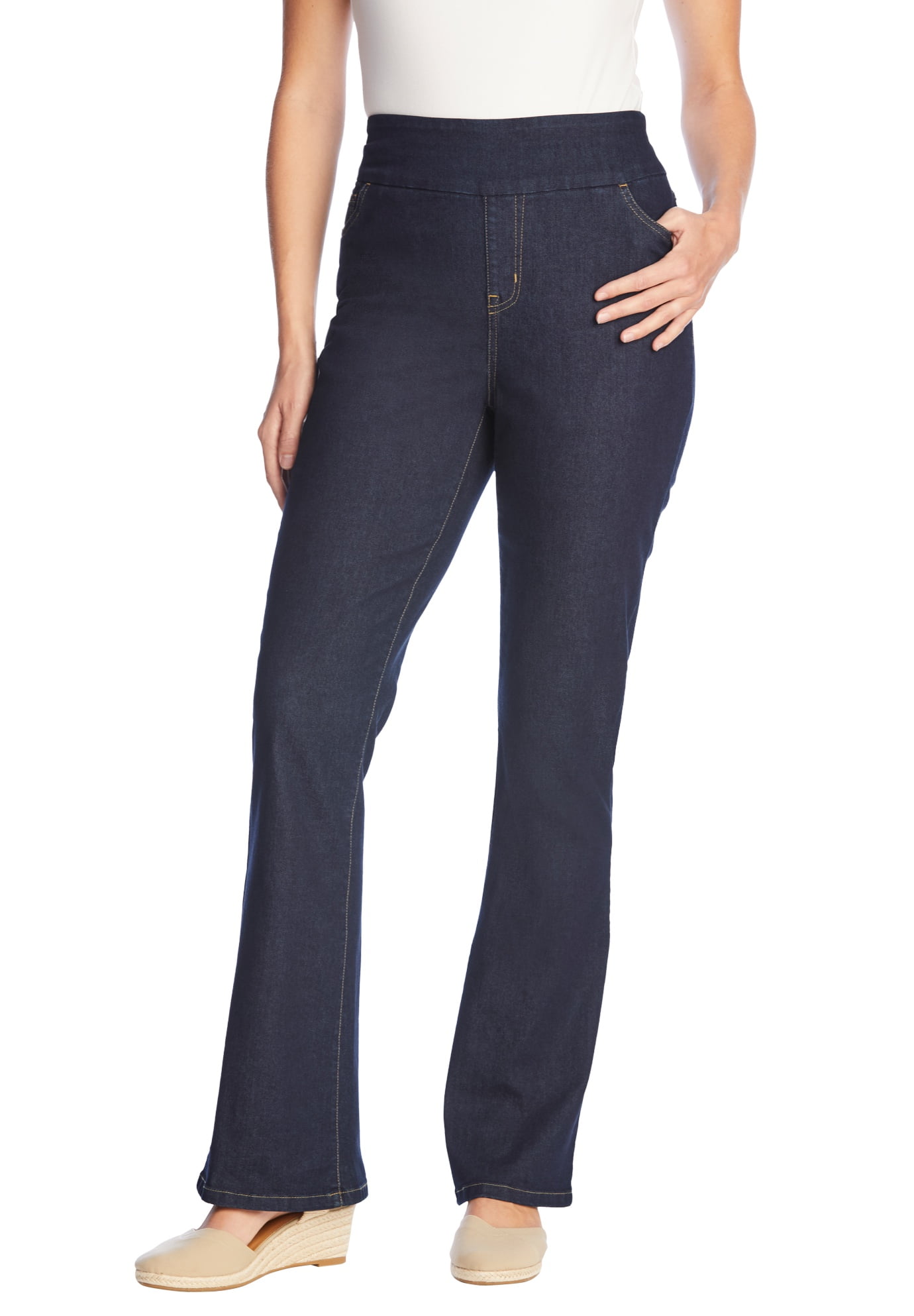 Woman Within Woman Within Womens Plus Size Pull On Bootcut Jean Jean