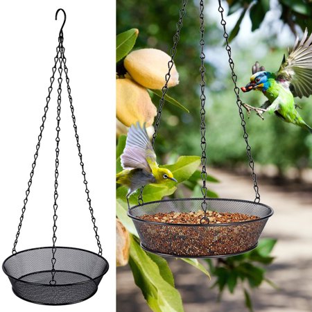 Metal Black Bird Feeder, Net Hanging Decorative Bird Feeder Tray A9915 ...