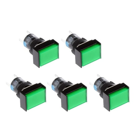 5 pcs DC 12V Momentary Self Reset Square Push Button Switch LED Light ...