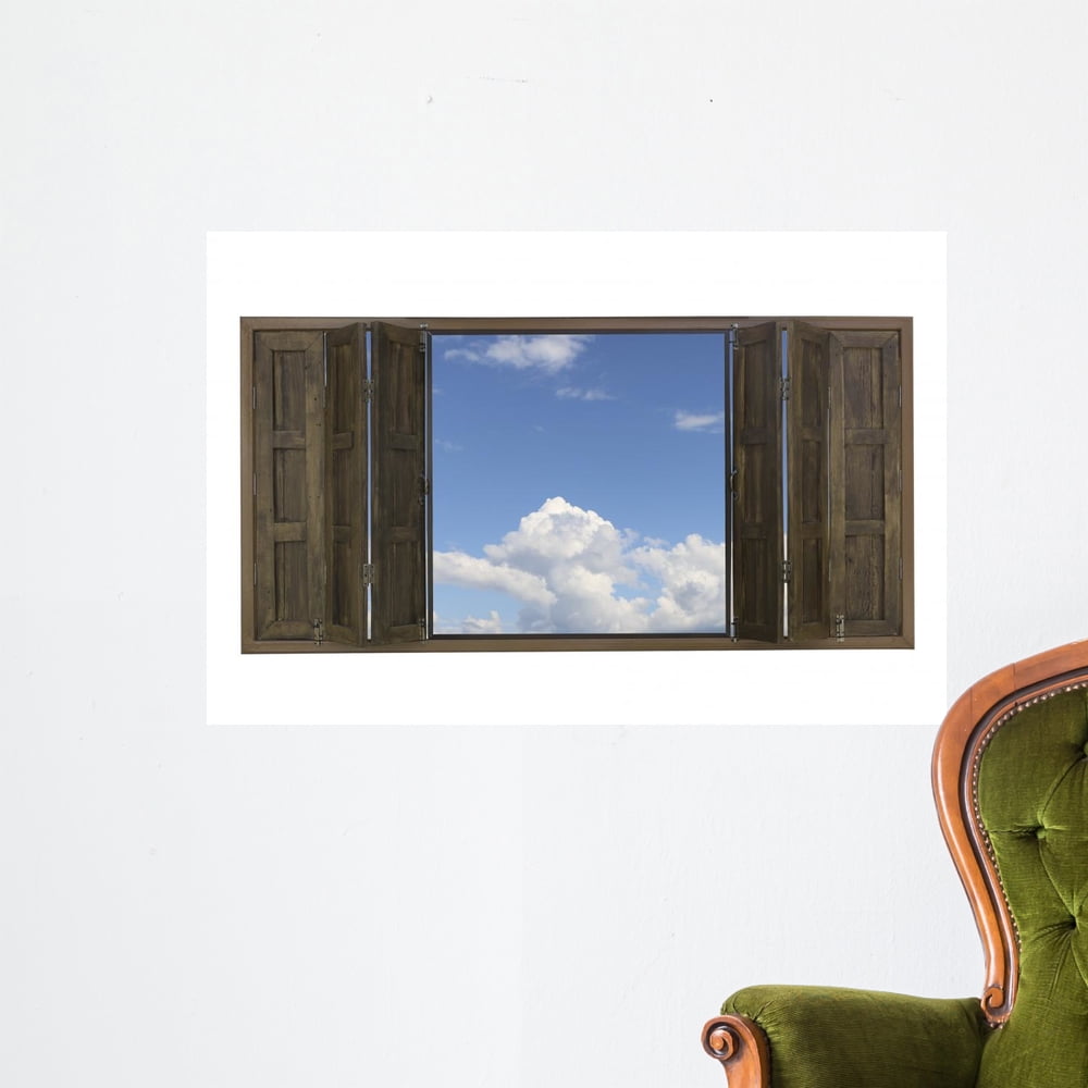 Open Window Blue Sky Wall Mural Wallmonkeys Peel and Stick Graphic (36 ...