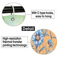 Blue Daisy Bouquet Orange Background Print Shower Curtain,Cloth Fabric ...