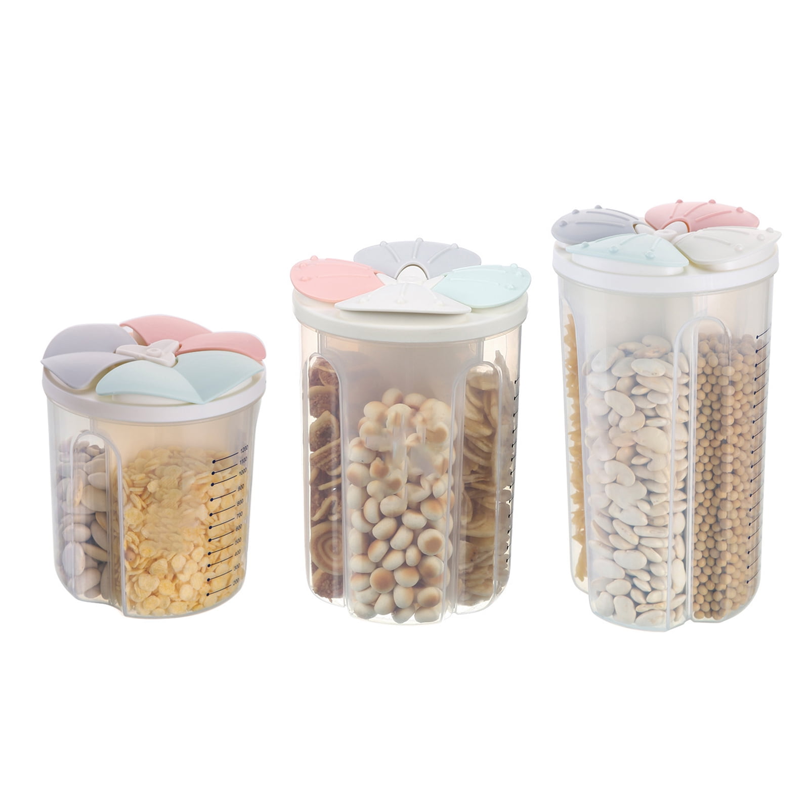 kiskick Kitchen Dried Grain Food Storage Bottle Jar - Plastic Lid Cover ...