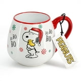 Peanuts Snoopy and Woodstock 4 Piece 20oz Stoneware Holiday Ho Ho Ho ...