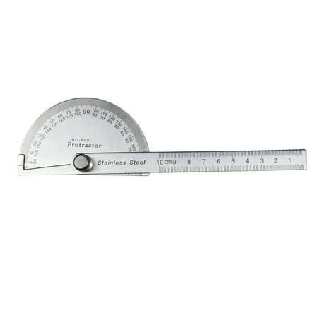 Angle Measurement, Protractor Stainless Steel 0-180° Round Head Angle Finder Ruler with 100mm ...