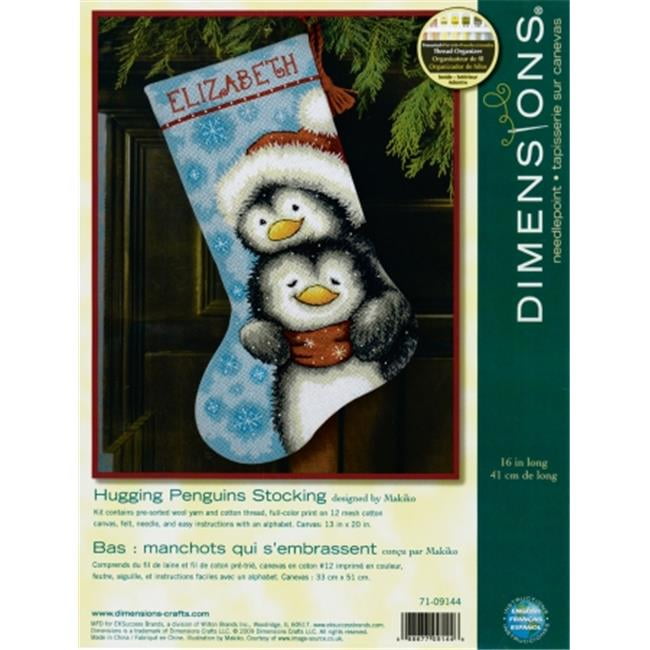 Dimensions 16" Stocking Needlepoint Kit, Hugging Penguins 71-09144 ...