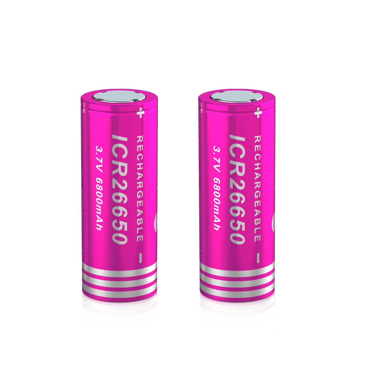 26650 Rechargeable Battery, 6800mAh High Capacity 3.7v Lithium-ion Flat ...