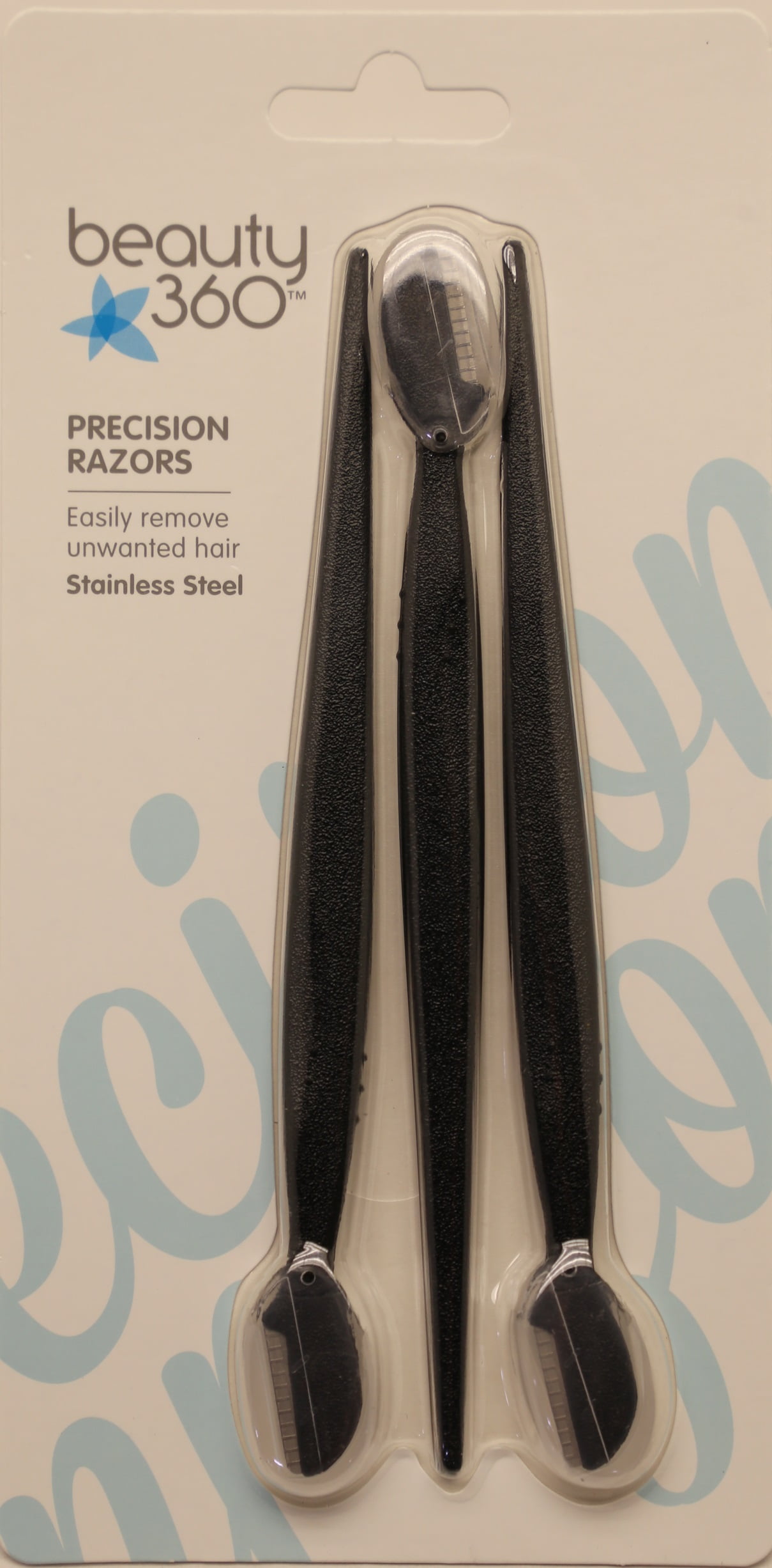 Beauty 360 - Stainless Steel Precision Razors, Pack of 3 - Walmart.com