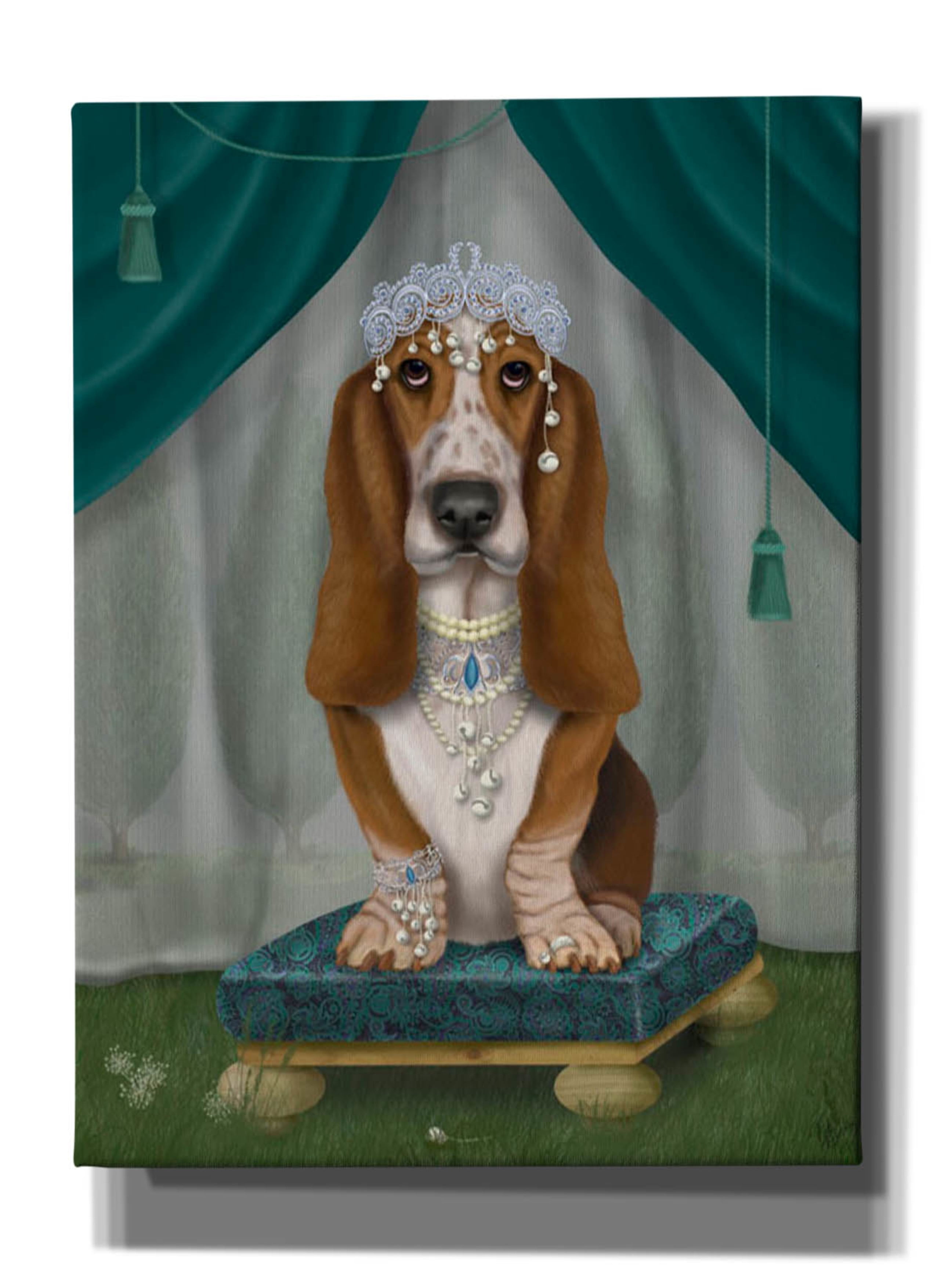 Epic Graffiti 'Basset Hound and Tiara' by Fab Funky, Canvas Wall Art ...