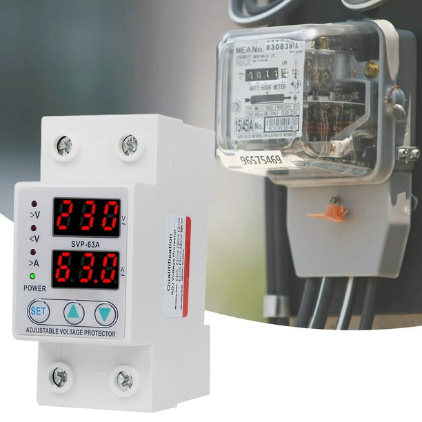 SVP-63A 220V 63A Intelligent Recovery Voltage Protector Digital ...
