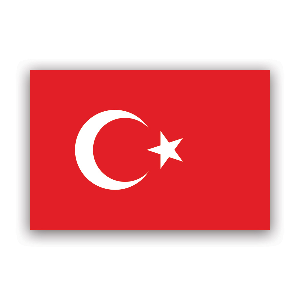 Flag of Turkey Sticker Decal - Self Adhesive Vinyl - Weatherproof ...