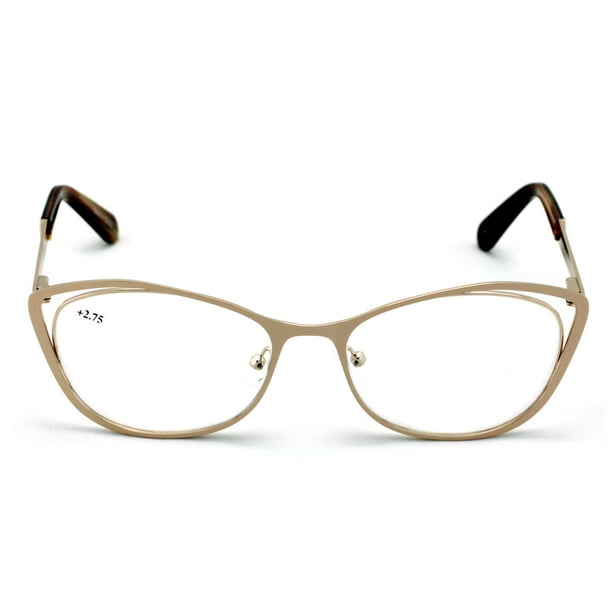 Premium Women Cateye Optical Frame Reading Glasses Fashion Metal