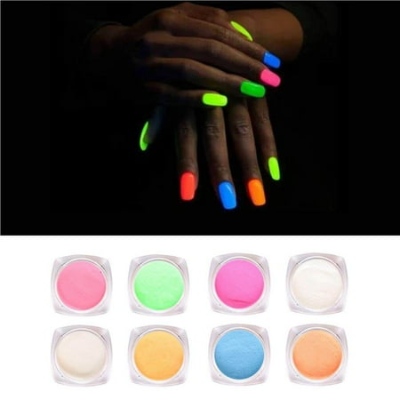 kurtrusly Glow in The Dark Powders Set Fluorescent UV Neon Color ...