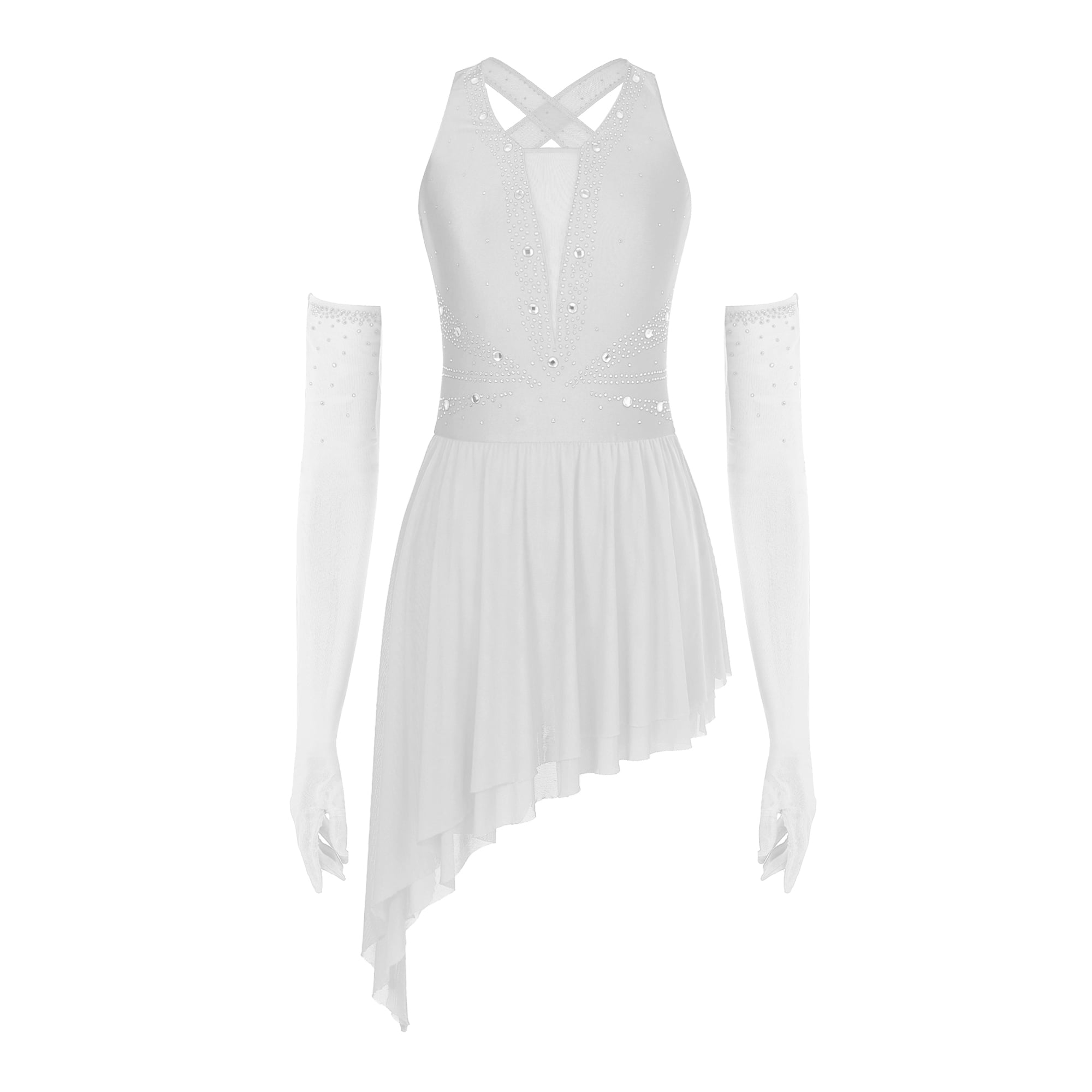 Click here for Iefiel Figure Skating Dress For Women Glittery Rhi... prices