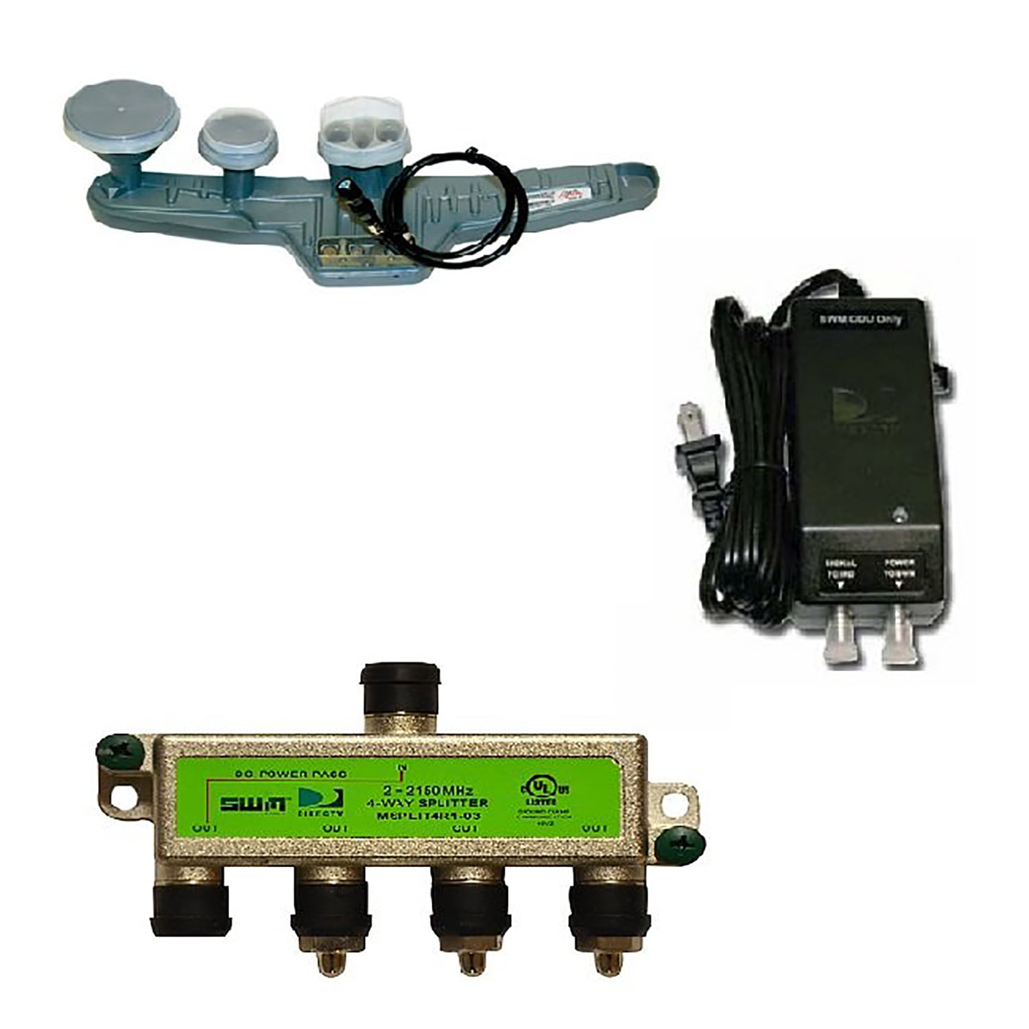 Buy DirecTV SWM SL5S Lnb Kit with Power Cable and Compatible Splitter ...