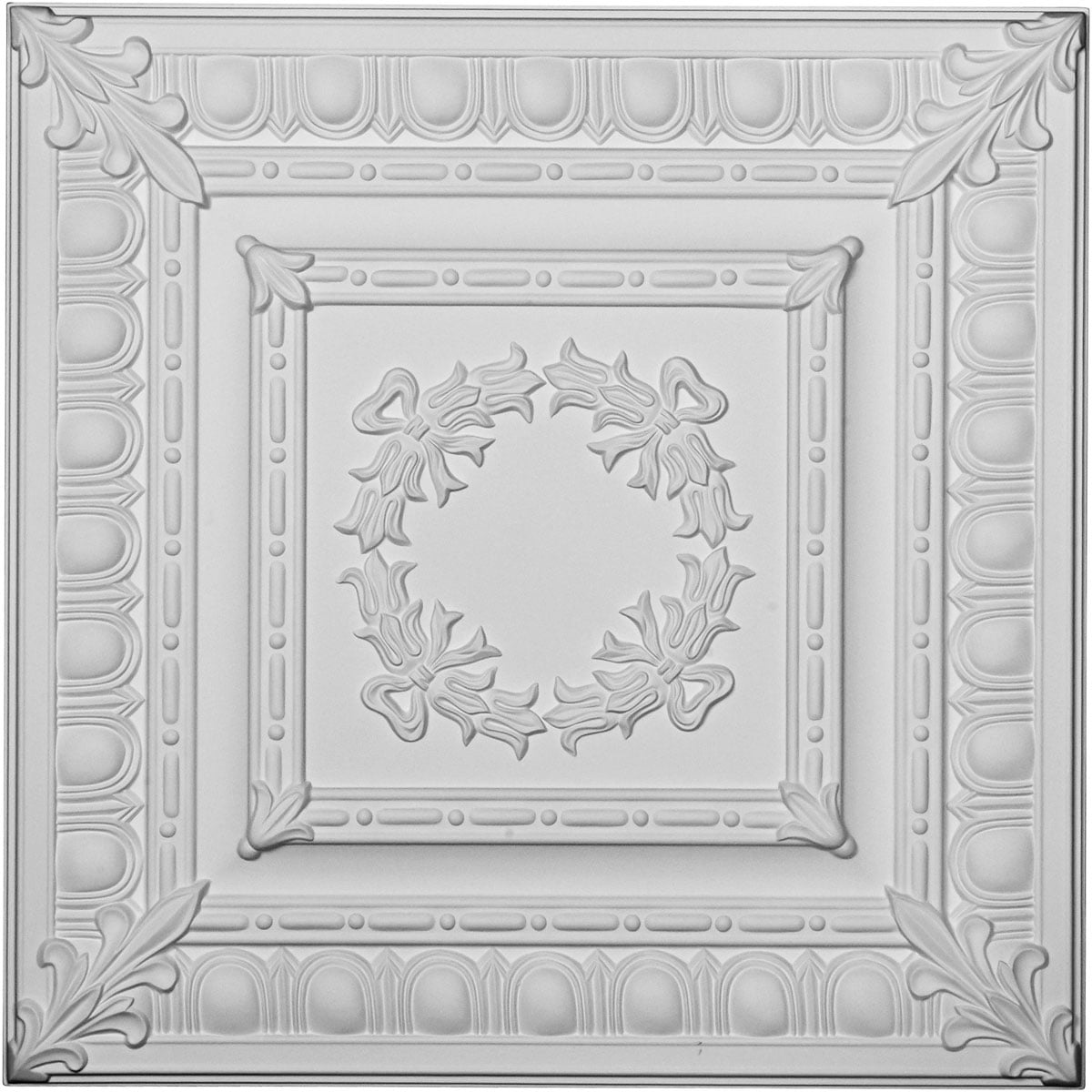 24"W x 24"H x 3/4"P Milton Egg & Dart Ceiling Tile - Walmart.com ...
