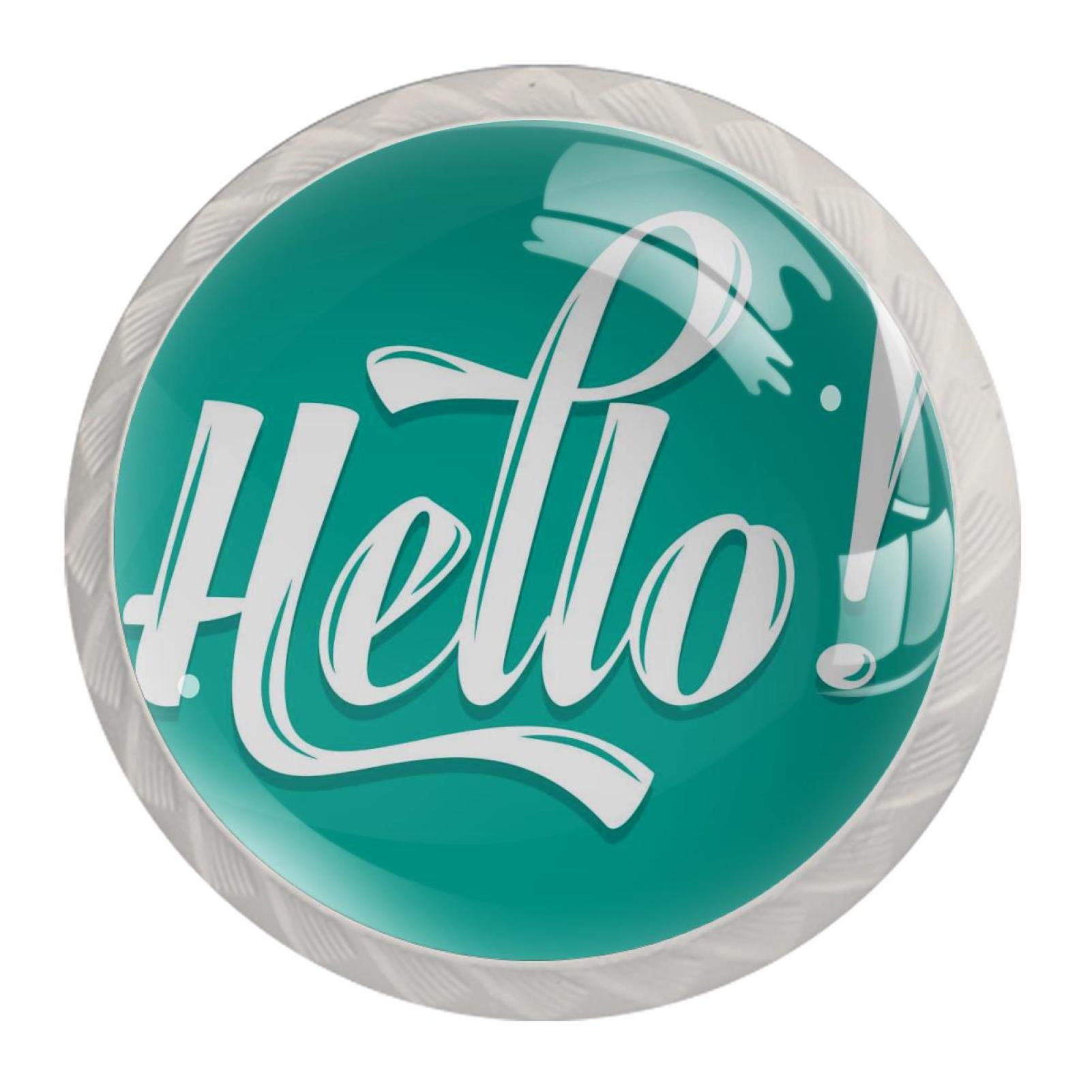 Ownta Hello Round Glass Drawer Handles Knobs Pulls with screws for ...