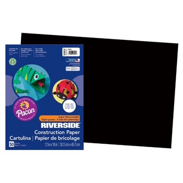 Bright Black Heavyweight Construction Paper 9X12, Fade-Resistant ...