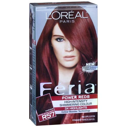 Loreal Paris Feria Power Reds Permanent Hair Color, R57 Intense Medium ...