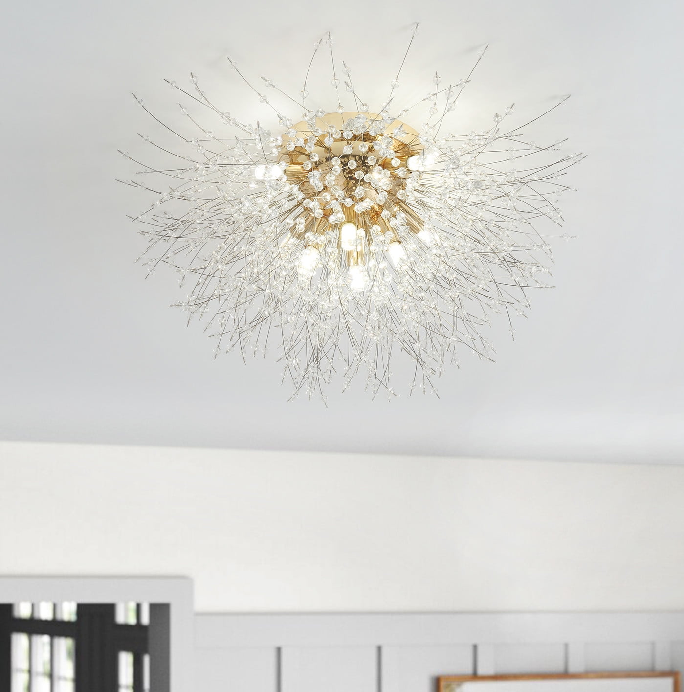Aiwen Unique 8 Lights Dandelion Flush Mount Ceiling Lamp Creative Light ...
