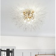 Two Light Flush Mount Faceted Glass Ceiling Fixtur - Walmart.com