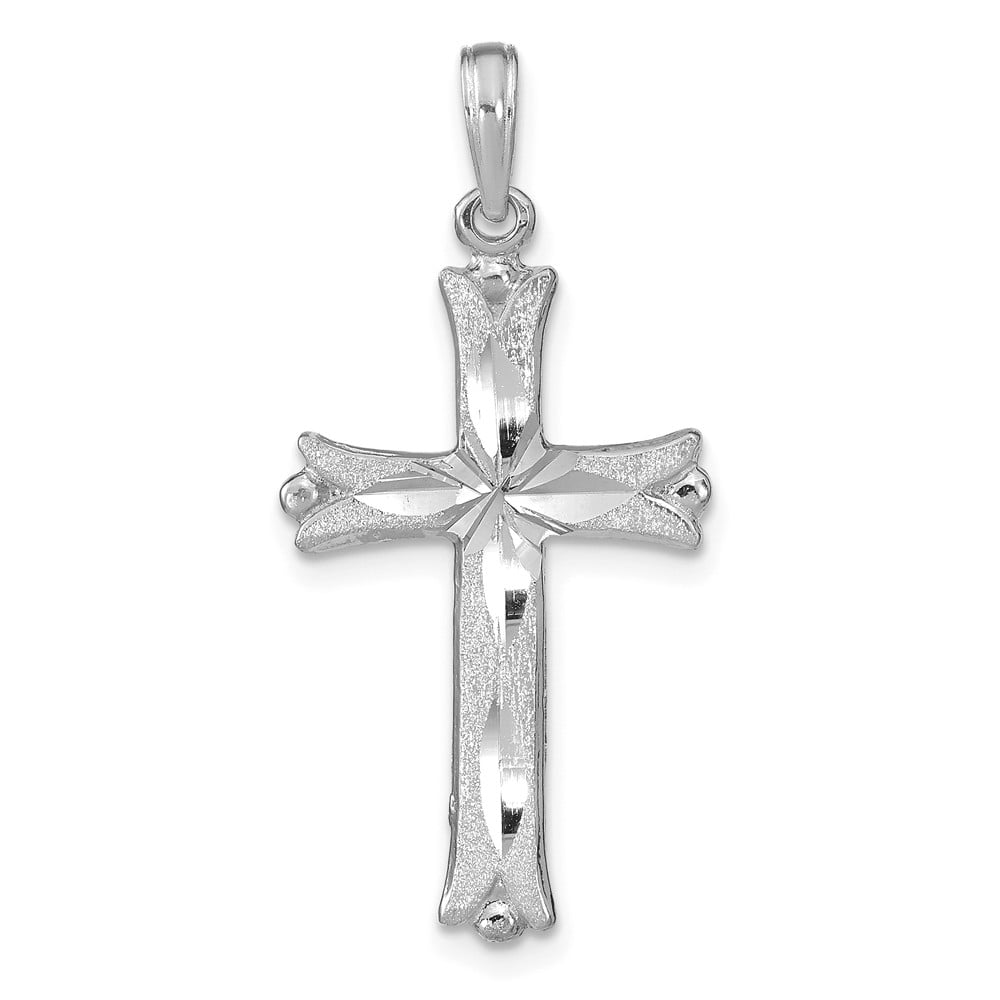 FB Jewels 14K White Gold Cross with Starburst Center Pendant - Walmart.com